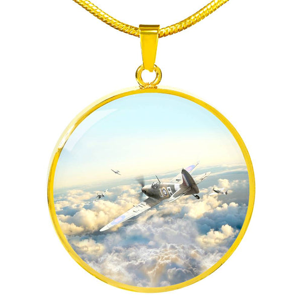 Supermarine-Spitfire Luxury Circle Necklace - Pray for soldiers